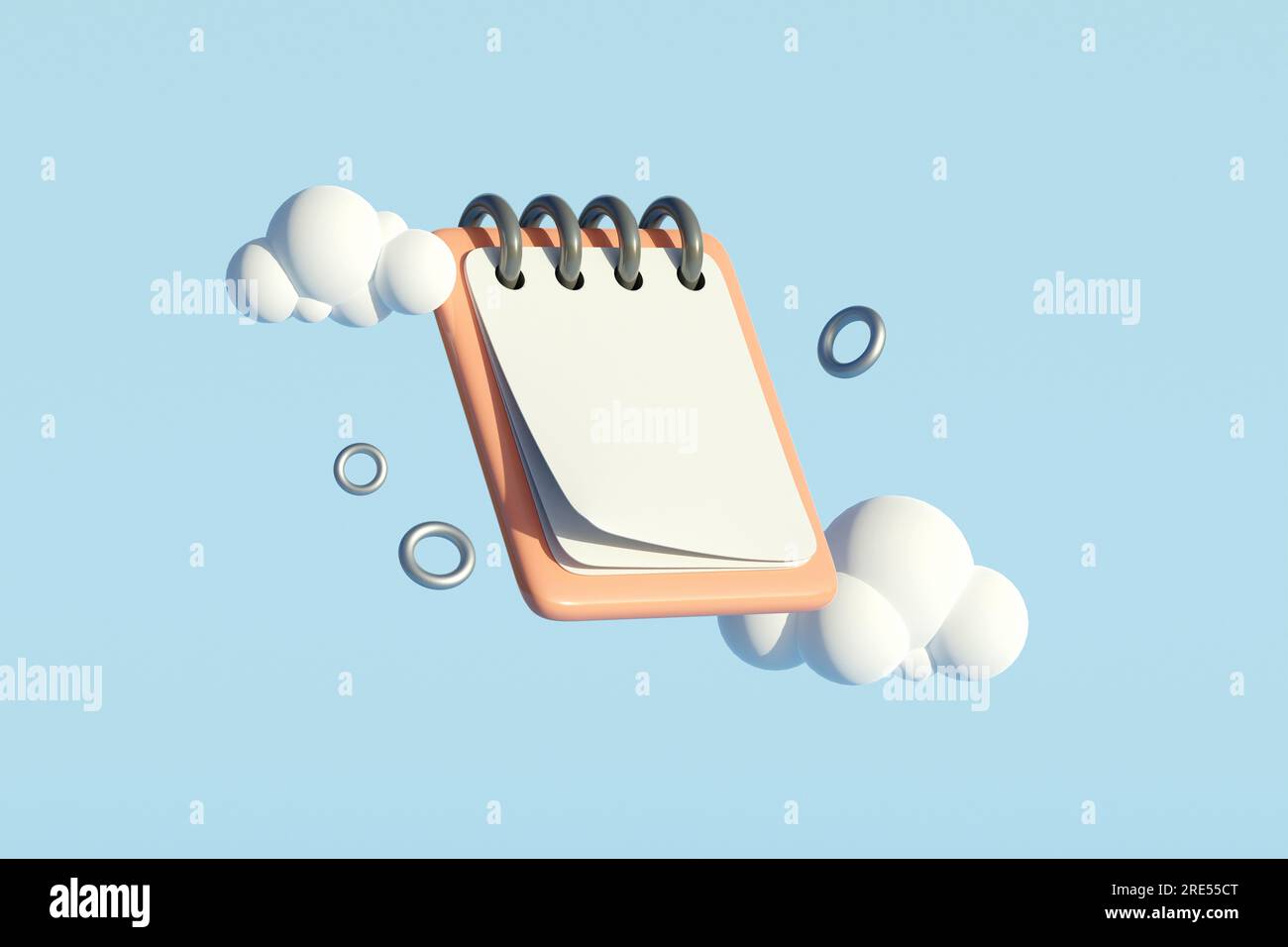 Artwork composite 3d collage picture of flying clouds sky notebook ...