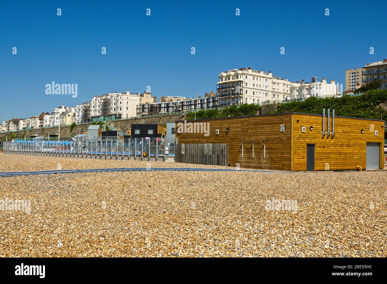 New swimming pool, restaurants and cafes on beach at Brighton, East ...