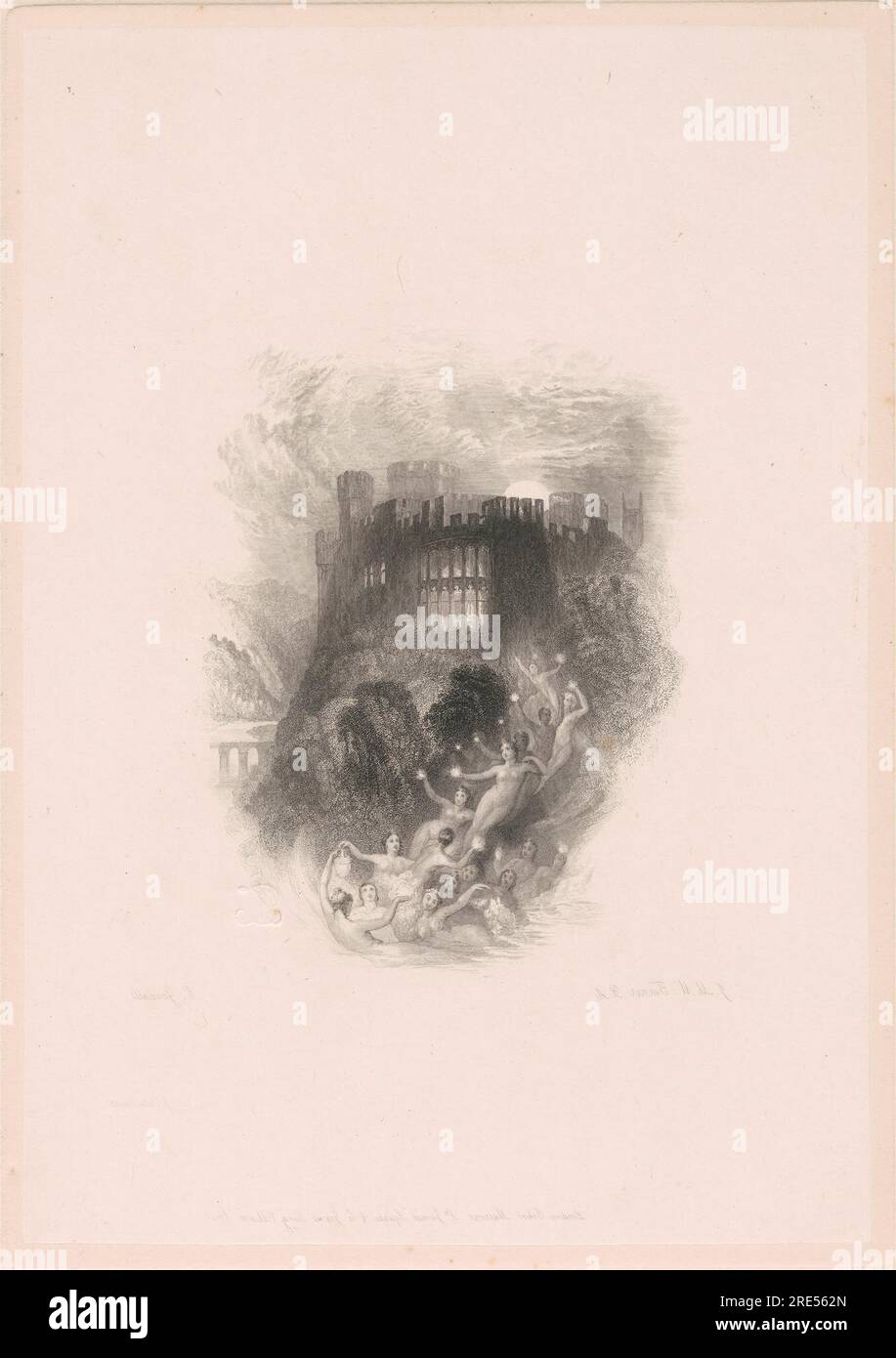 Ludlow Castle - Rising of the Water-Nymphs 1835 by Edward Goodall Stock ...