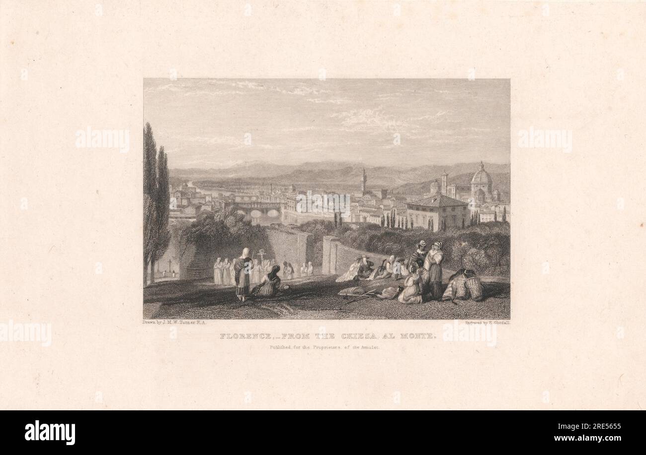 Florence from the Chiesa al Monte 1831 by Edward Goodall Stock Photo ...