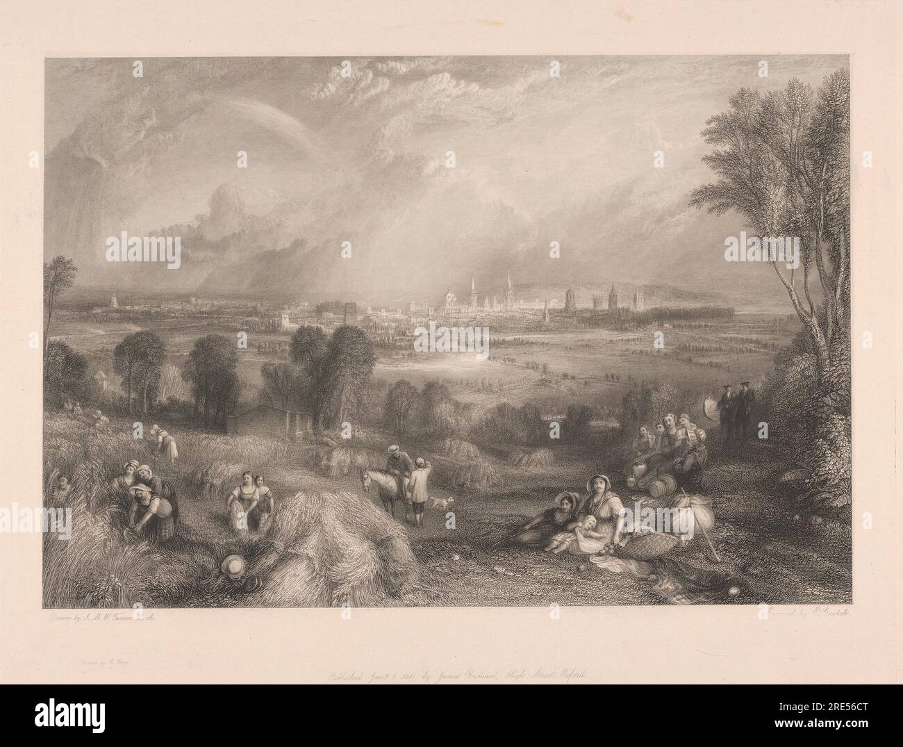 Oxford from North Hinksey 1841 by Edward Goodall Stock Photo - Alamy