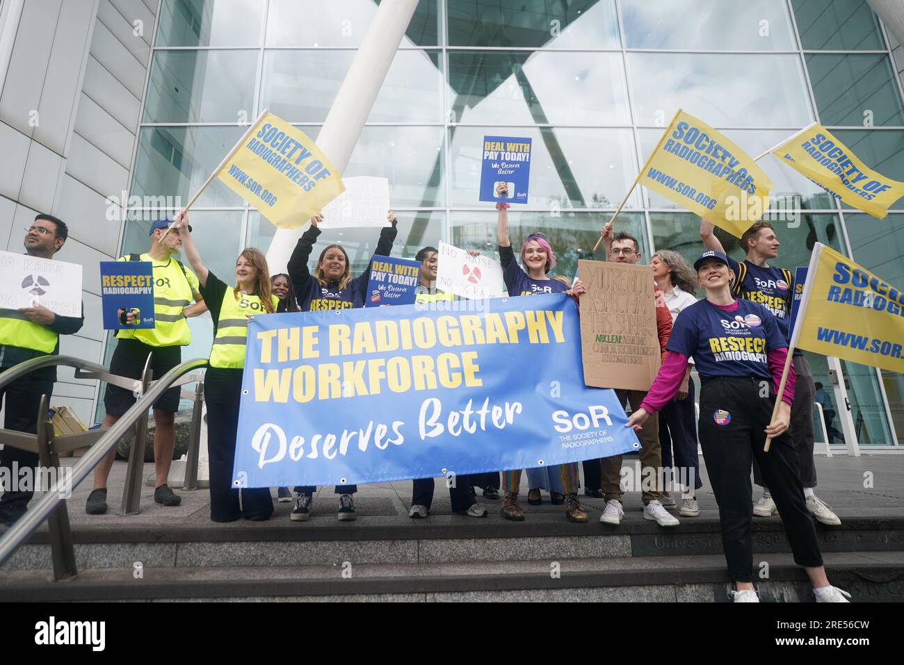Members of the society of radiographers (sor) on the picket line ...