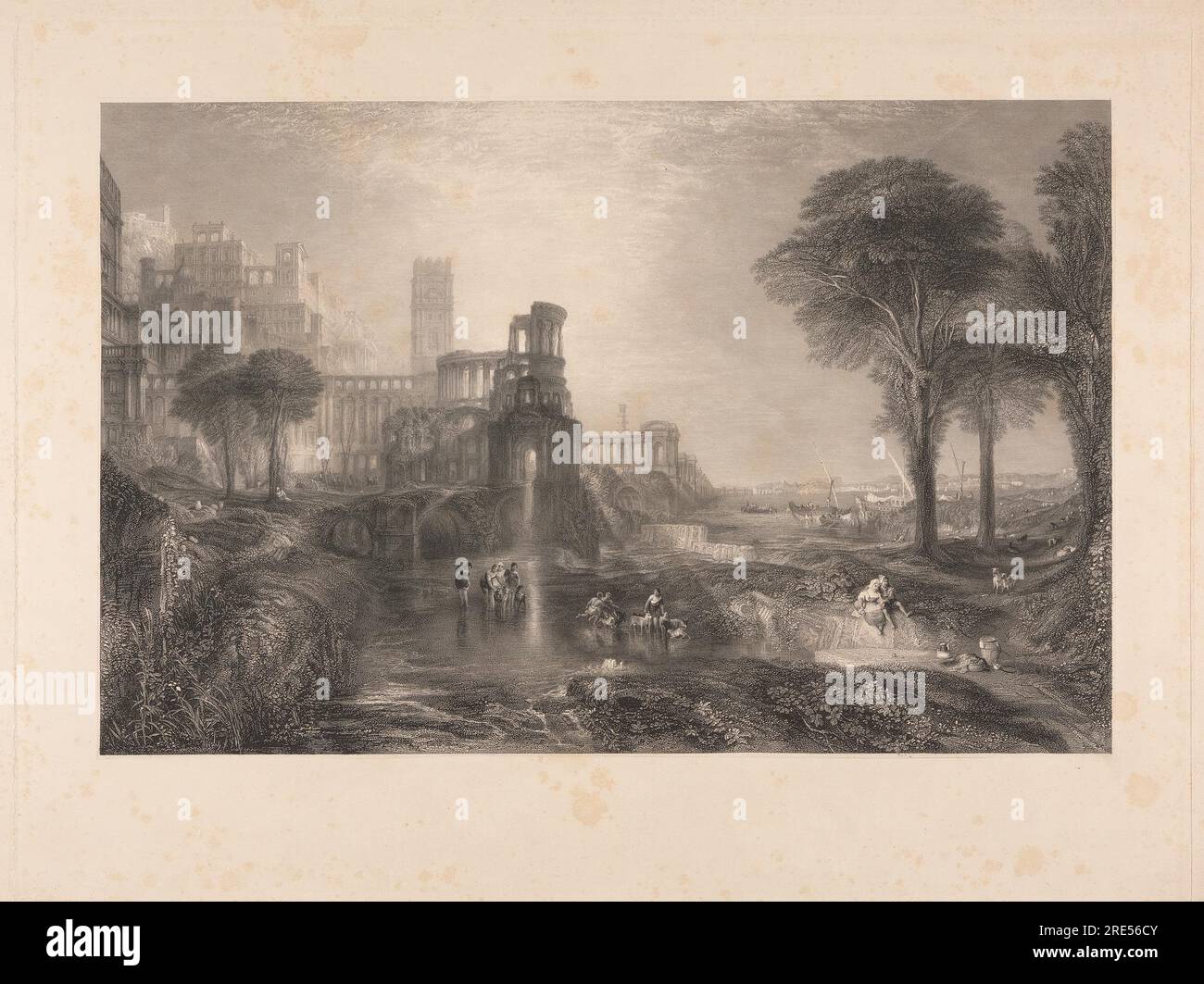 Caligula's Palace and Bridge 1842 by Edward Goodall Stock Photo - Alamy