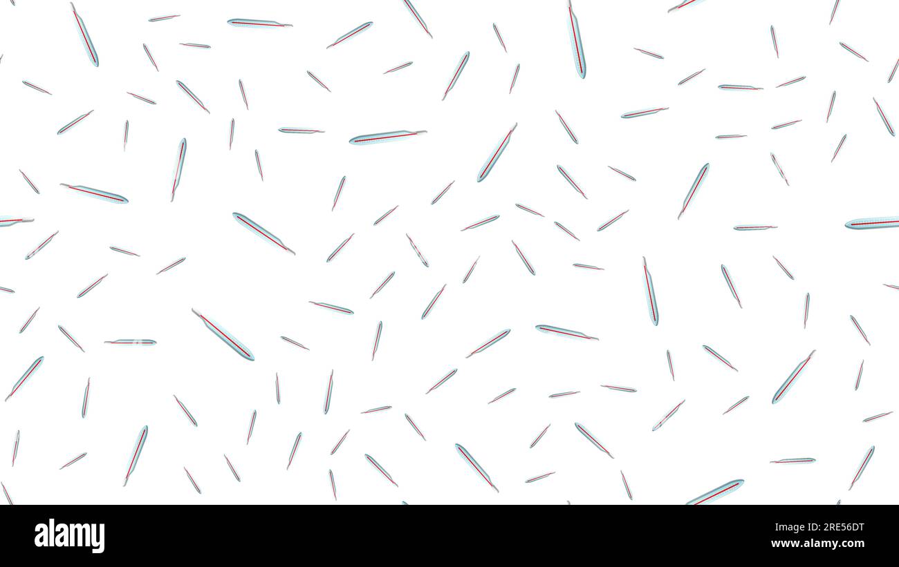 Endless Seamless Pattern Of Medical Scientific Medical Items Of Glass Mercury Thermometers For