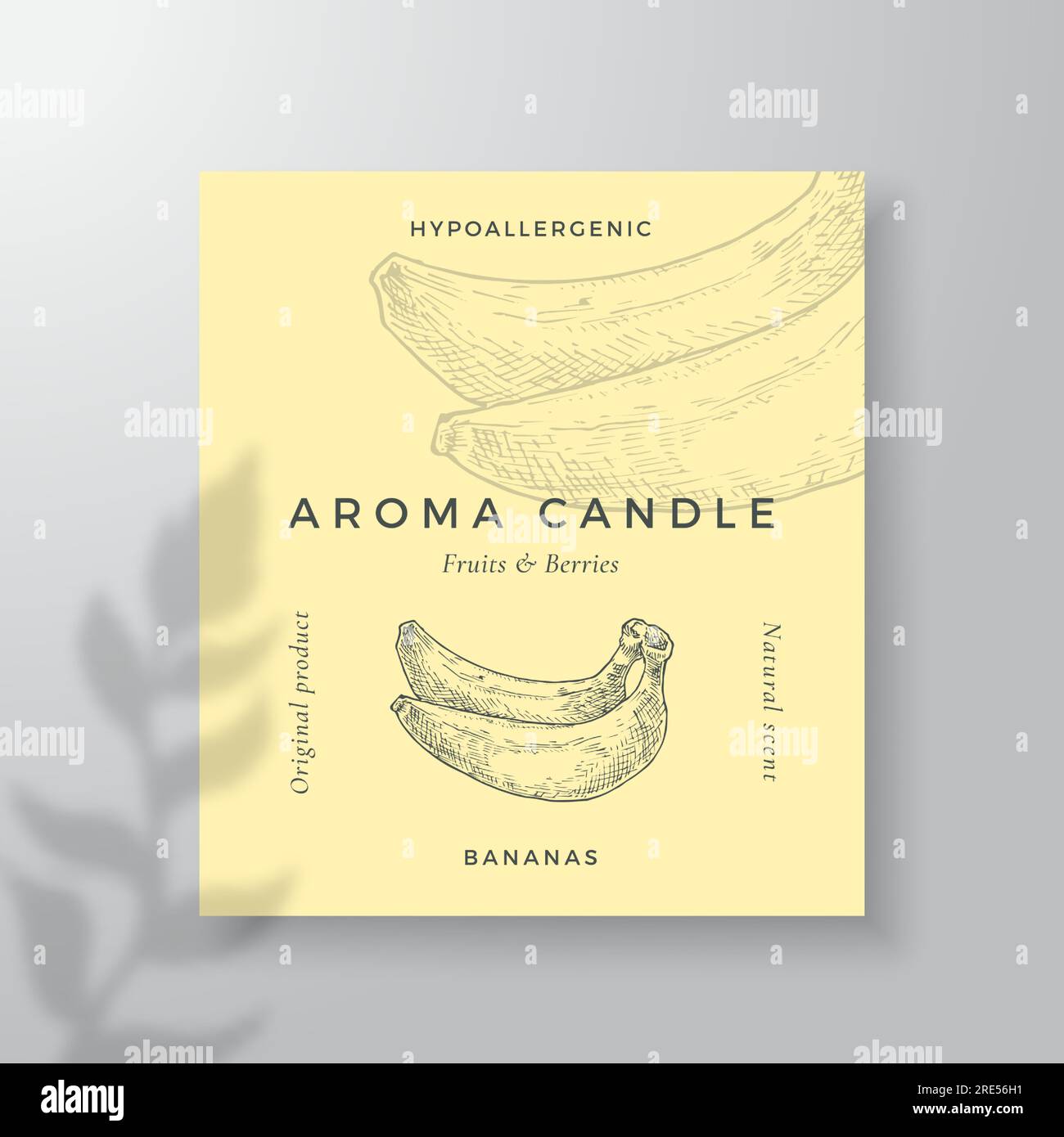 Aroma candle vector label template Banana scent from local purveyors ...