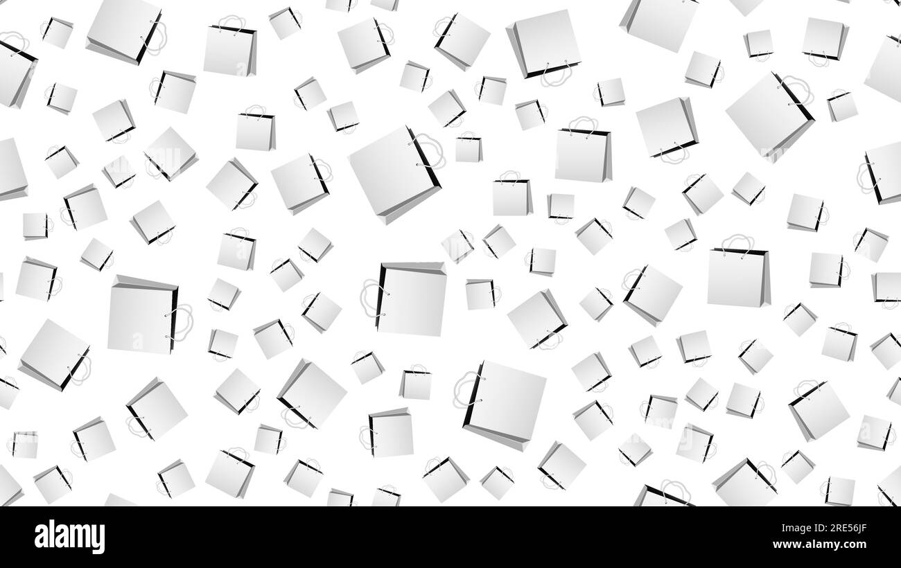 Texture, seamless pattern of paper bags with handles, shopping boxes ...