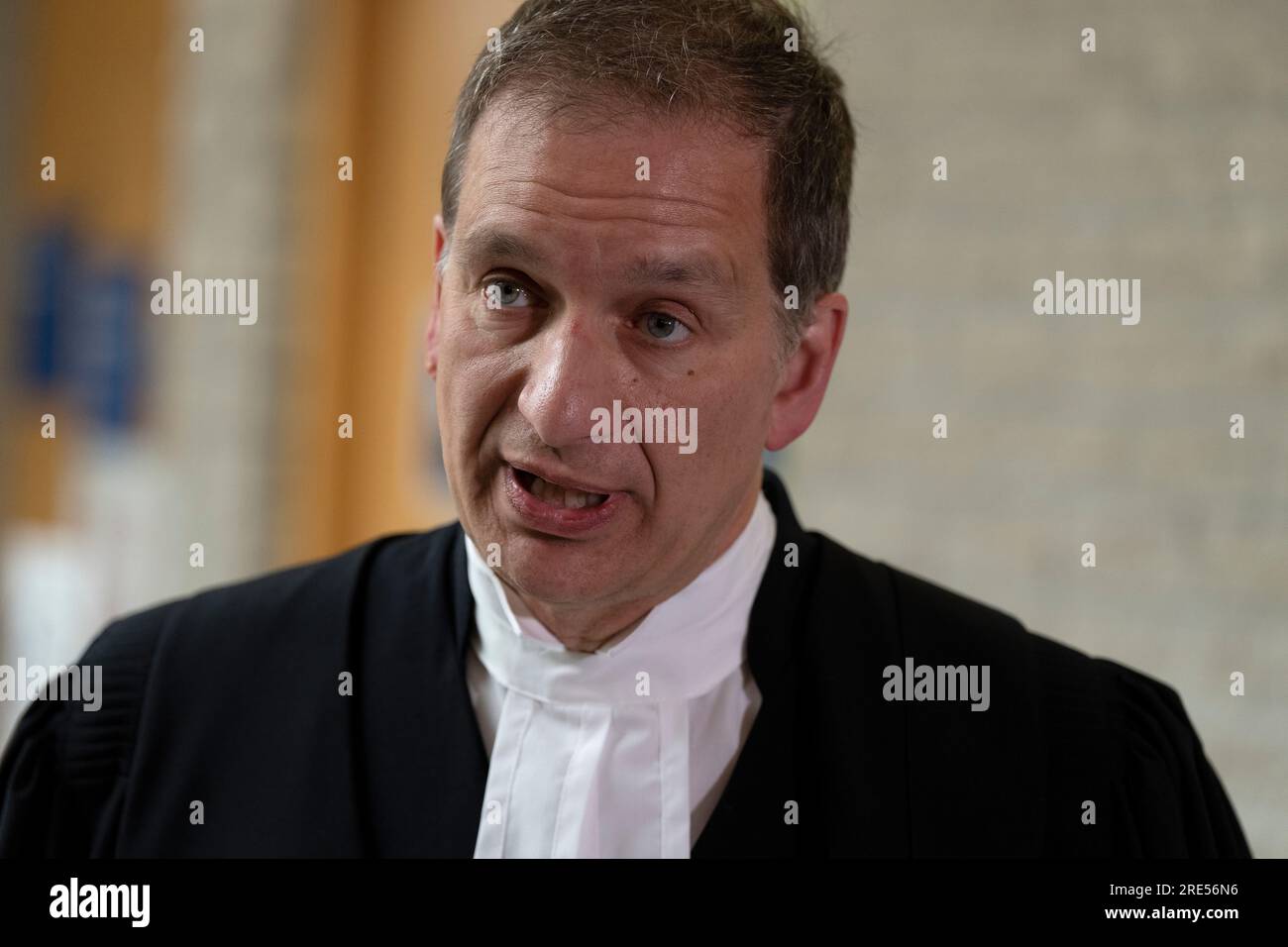 Longueuil Canada 25th July 2023 Federal Crown Prosecutor Marc Cigana Speaks With The Media 4827