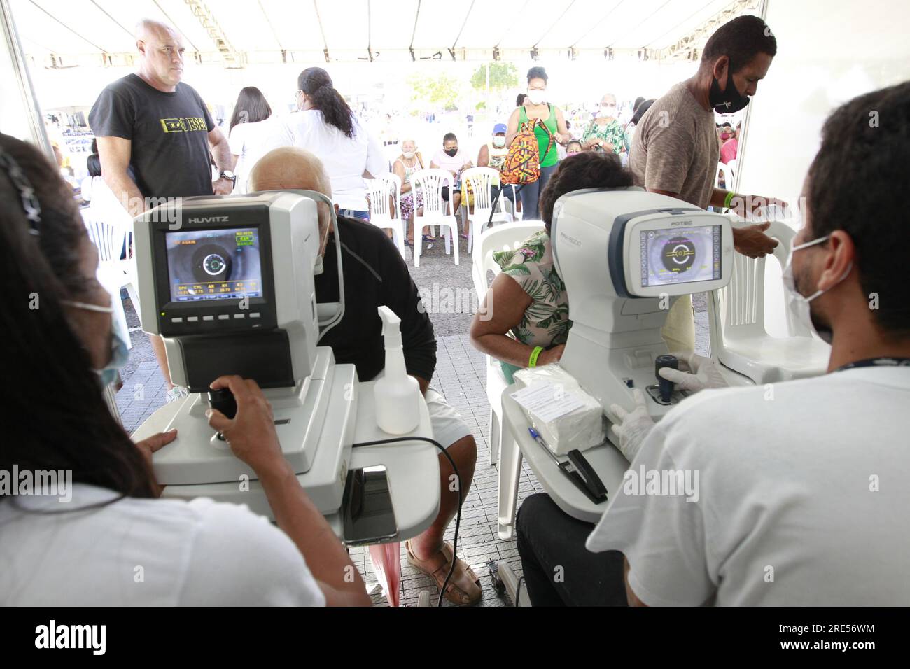 ilheus, bahia, brazil - june 1, 2022: patient undergoes an eye exam ...