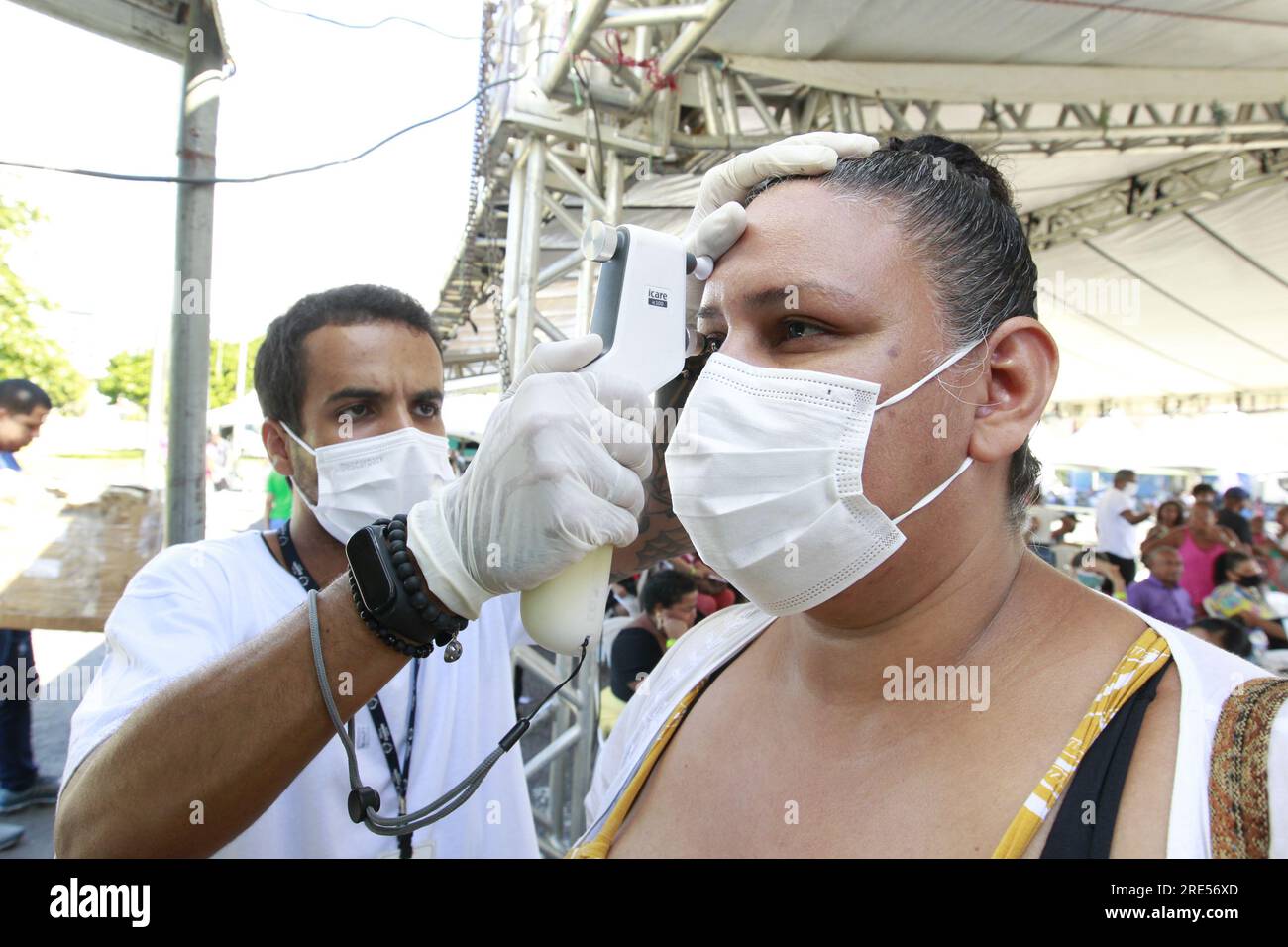 ilheus, bahia, brazil - june 1, 2022: patient undergoes an eye exam ...