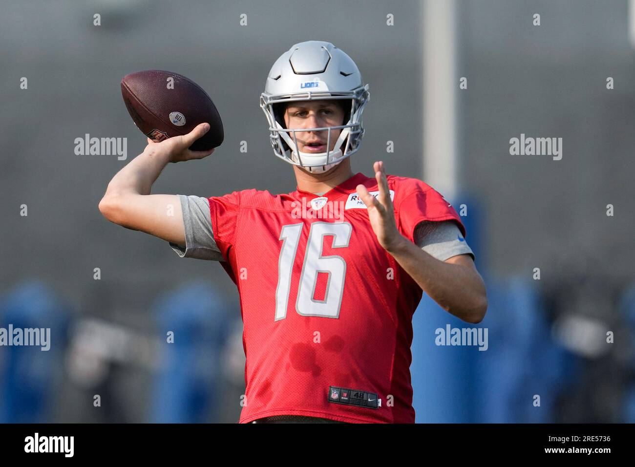 Detroit Lions quarterback Jared Goff throws during an NFL football ...