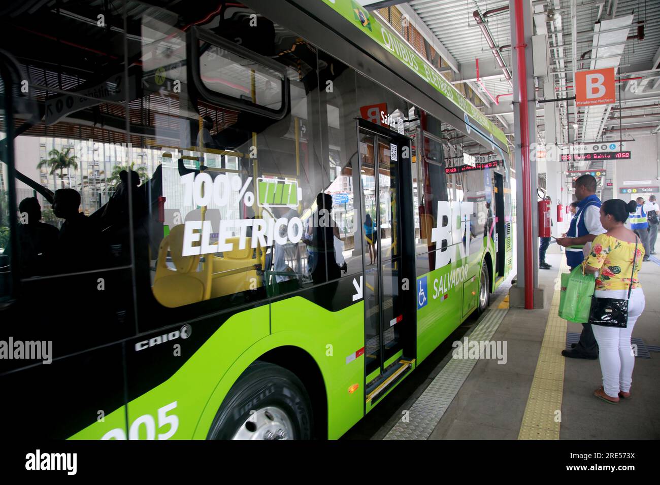salvador, bahia, brazil - october 24, 2022: electric bus used to ...