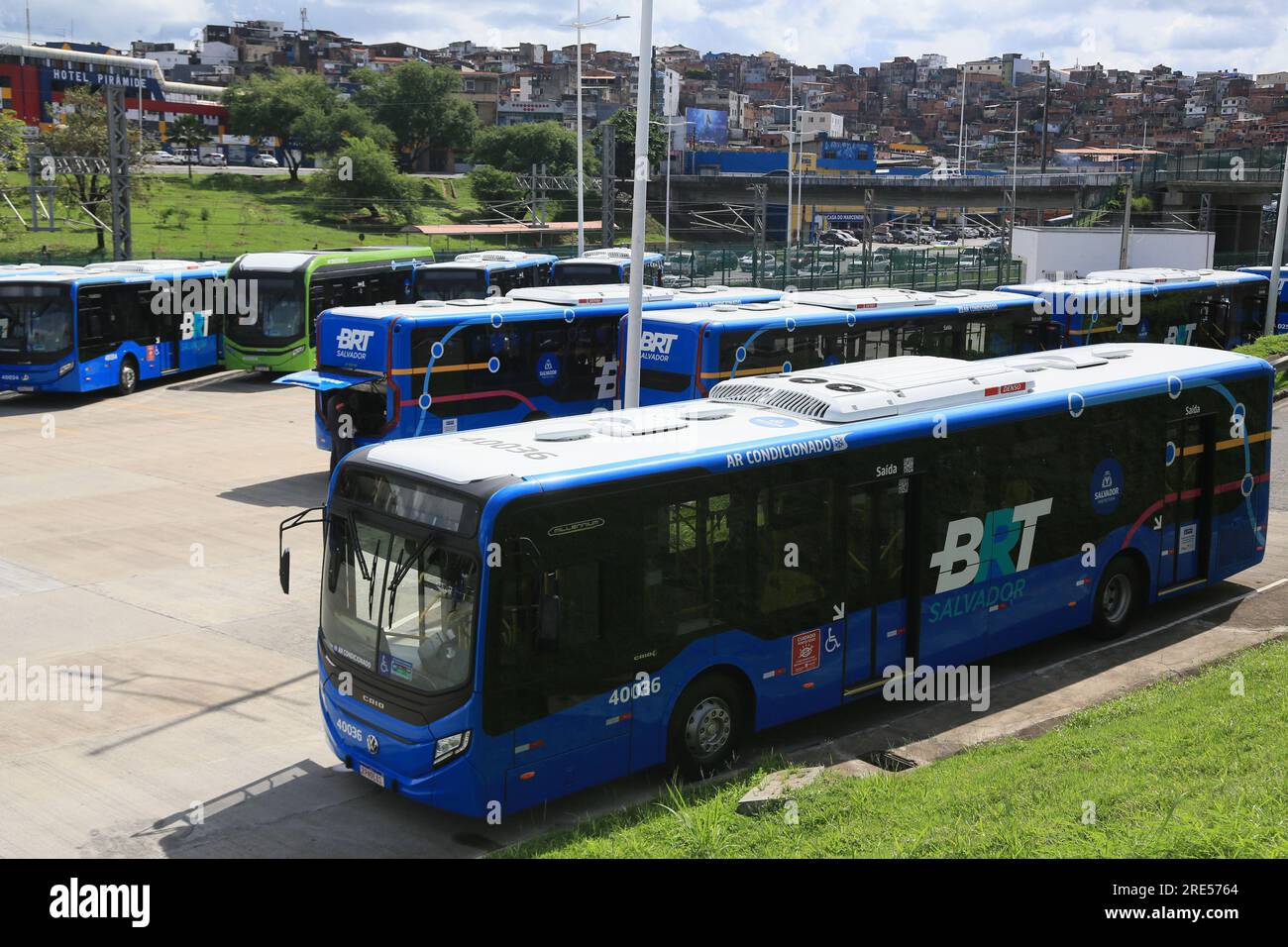 salvador, bahia, brazil - may 17, 2023: bus of the BRT transport system ...