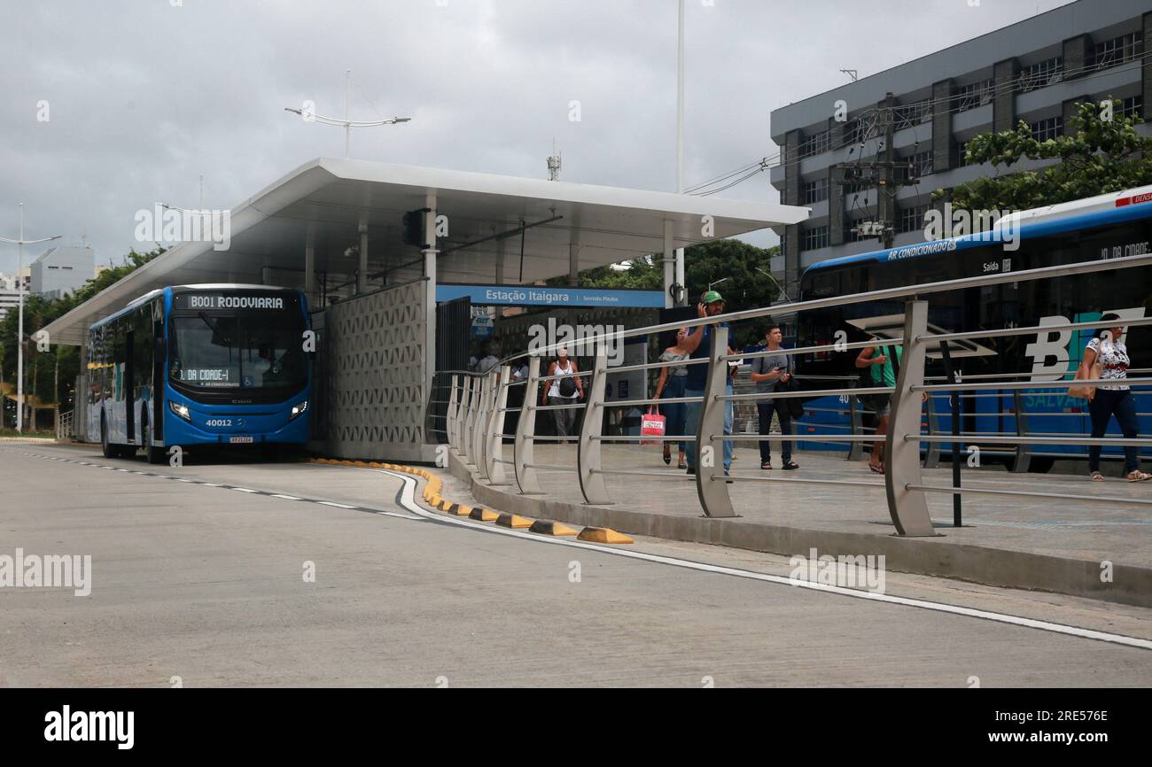 salvador, bahia, brazil - outobro 24, 2022: bus of the BRT transport ...