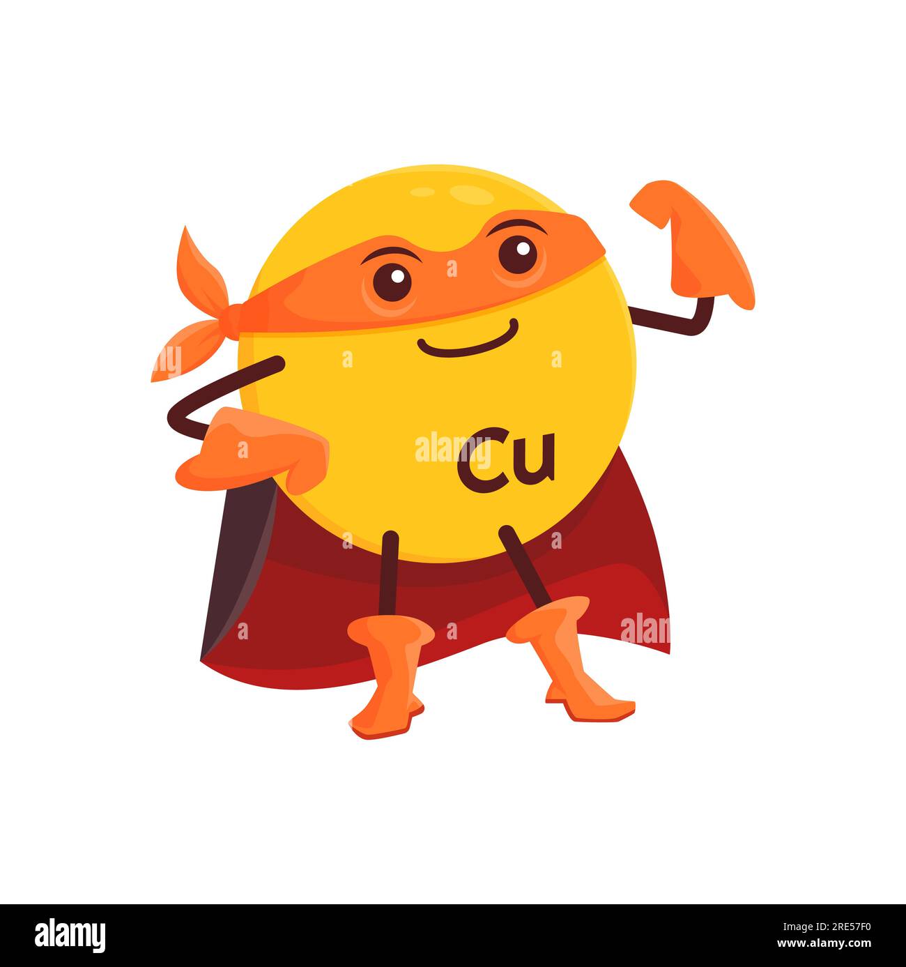 Cartoon copper or cuprum superhero micronutrient character. Isolated ...