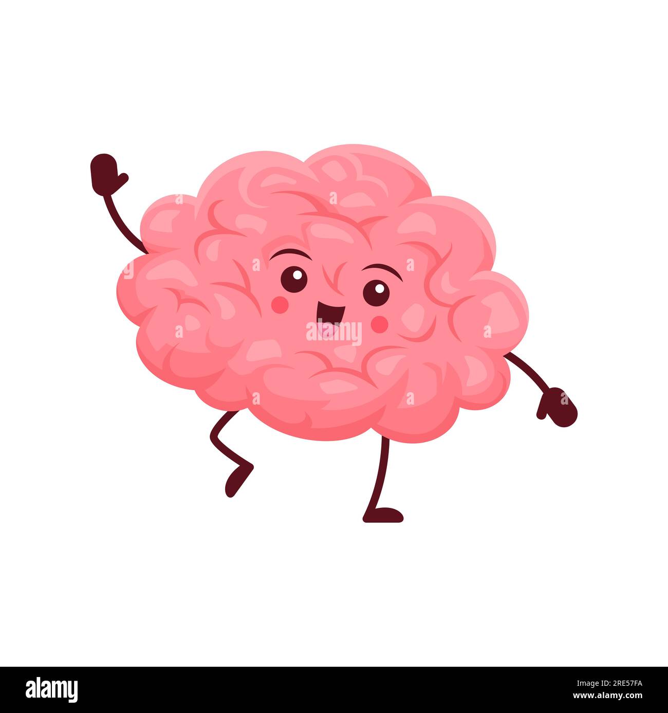 Cartoon brain human body organ character. Happy healthy vector ...