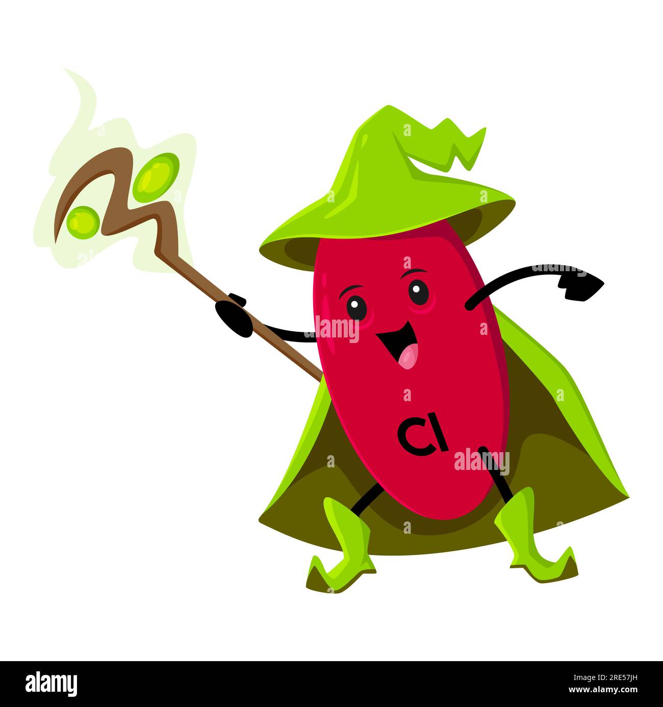 Cartoon Cl mineral micronutrient warlock character. Isolated vector ...