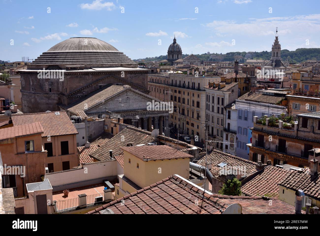 Rooftops and Pantheon, Rome, Italy Stock Photo - Alamy