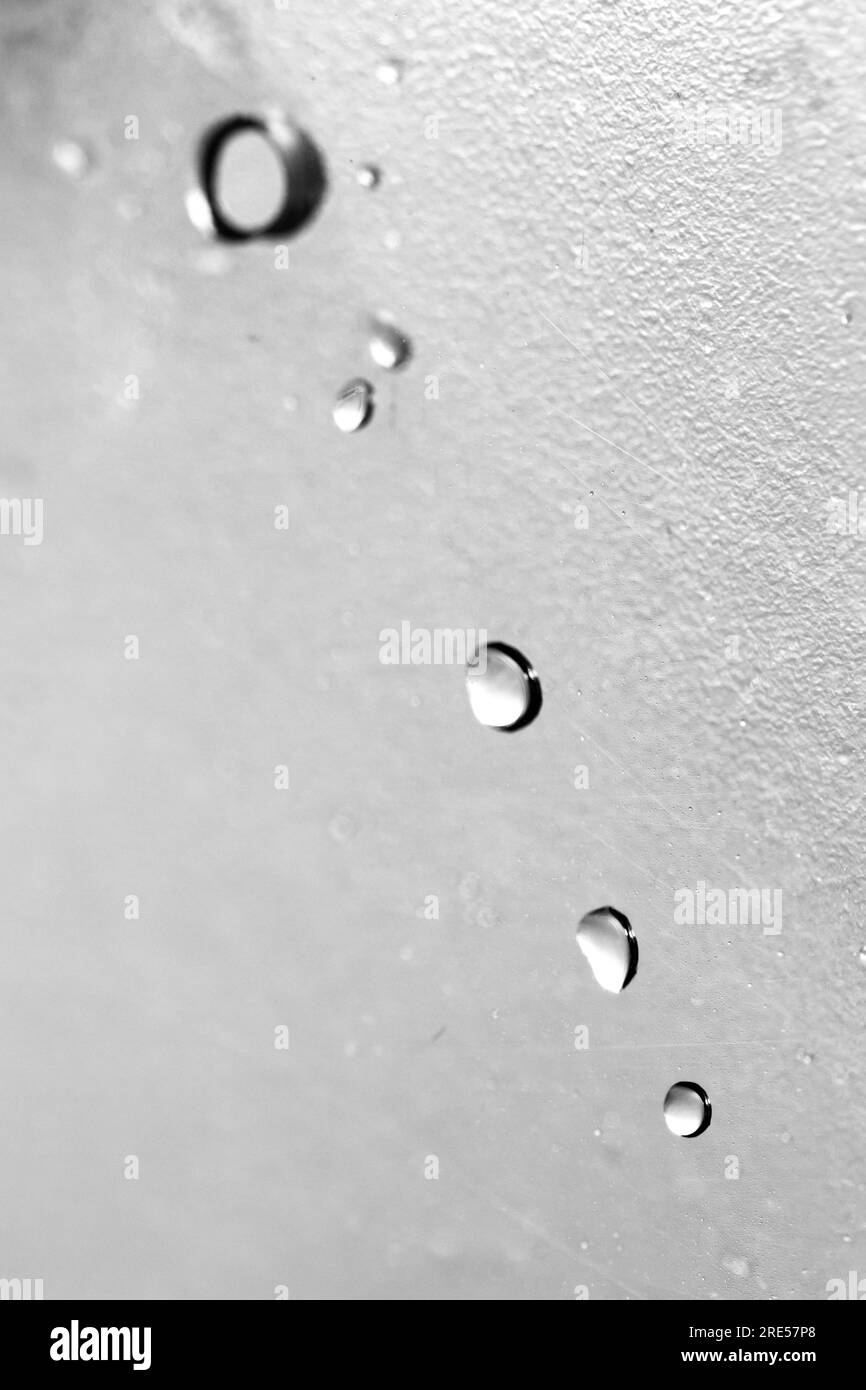 Realistic water drops on transparent Black and White Stock Photos ...