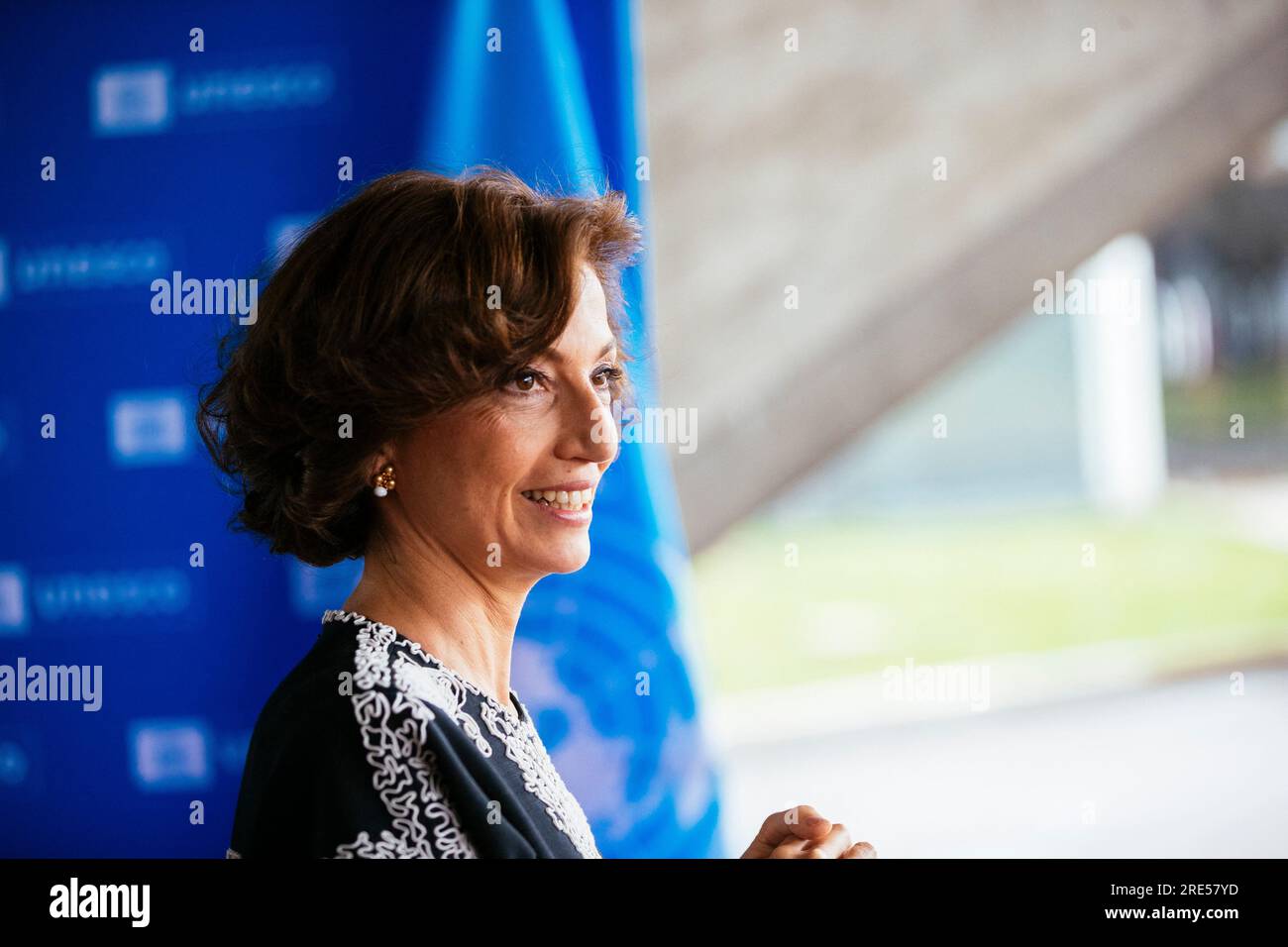 Paris, France. 25th July, 2023. Audrey Azoulay, Director-General of ...