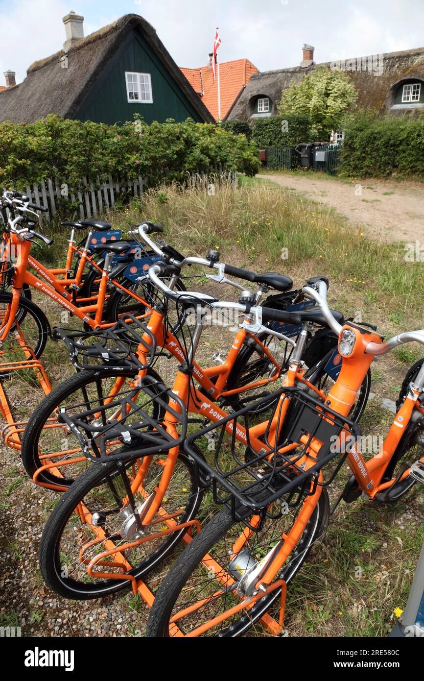 "Donkey Republic" hire bicycles at Sønderho village on Fano / Fanø ...