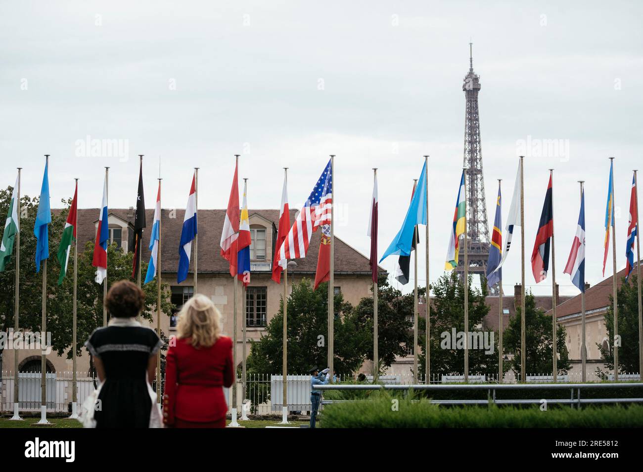 Paris, France. 25th July, 2023. US First Lady Jill Biden and Audrey ...