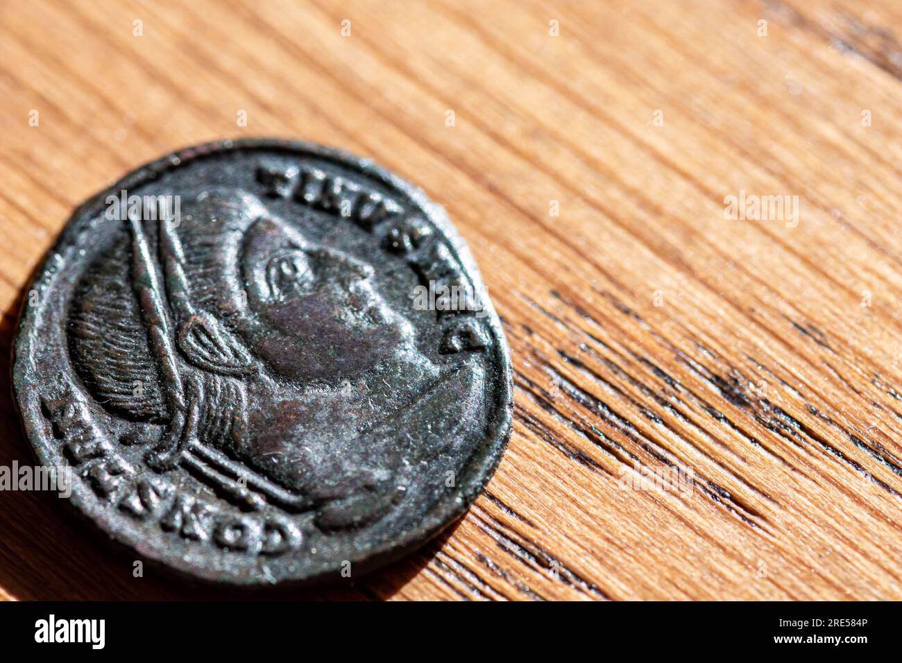 ancient Roman coin dedicated to Constantine I. Artistic artefact of the ...