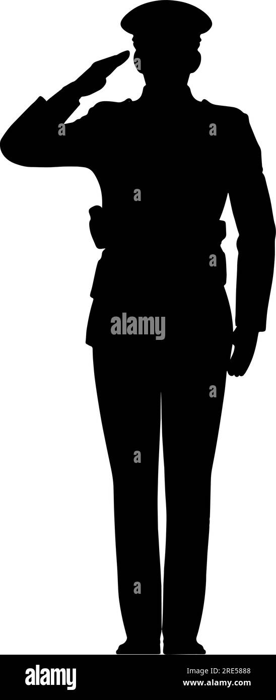 Saluting soldier silhouette hi-res stock photography and images - Alamy