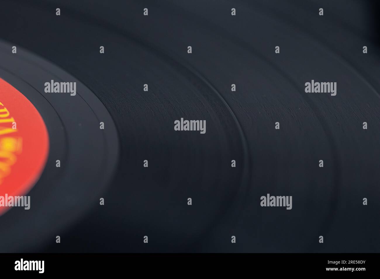 Vinyl plate. Vintage record player for black vinyl, black platter Stock ...