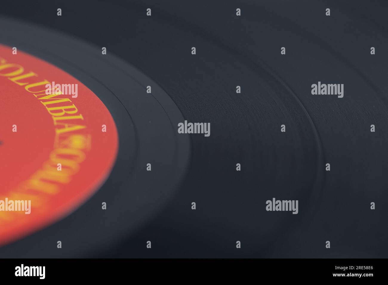 Vinyl plate. Vintage record player for black vinyl, black platter Stock ...