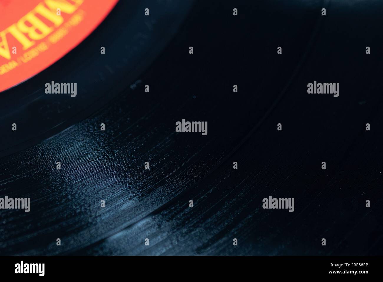 Vinyl plate. Vintage record player for black vinyl, black platter Stock ...