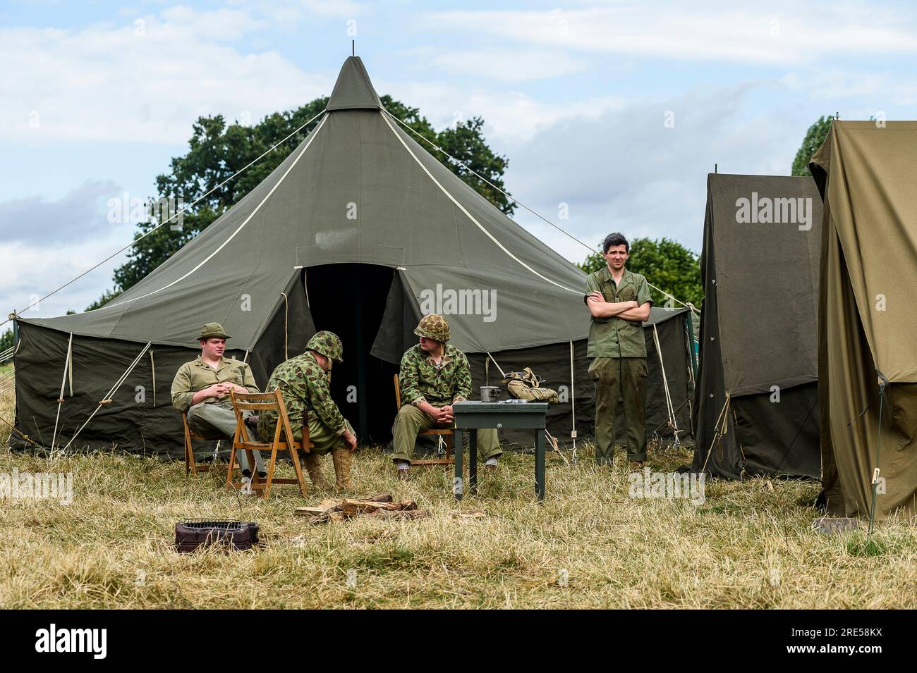 Reconstitution of an allied WWII camp in Maleves-Sainte-Marie ...