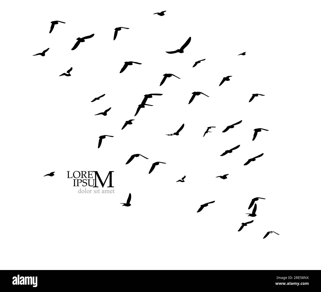 A flock of flying birds. Vector illustration Stock Vector Image & Art ...