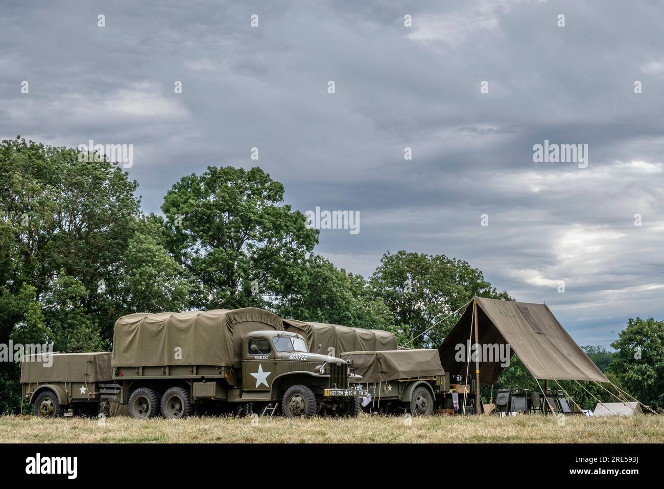 Reconstitution of an allied WWII camp in Maleves-Sainte-Marie ...