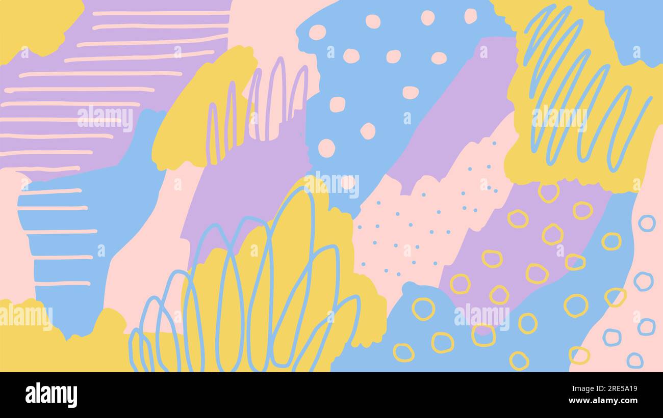 Abstract background in memphis style, cartoon. Doodles spots dots ...
