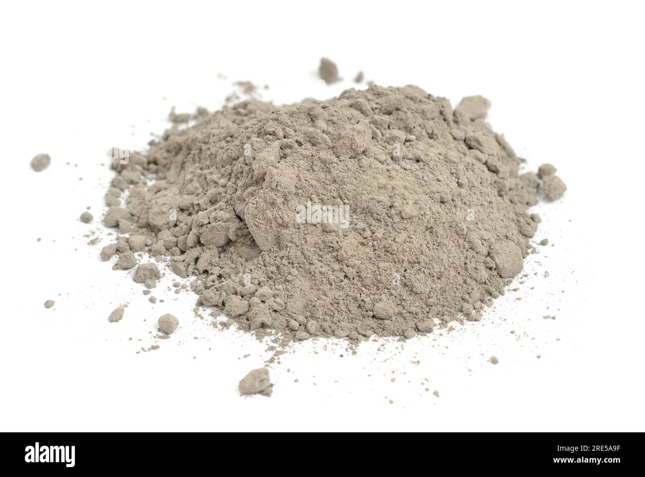 Heep of dry cement. Isolated on white background Stock Photo - Alamy