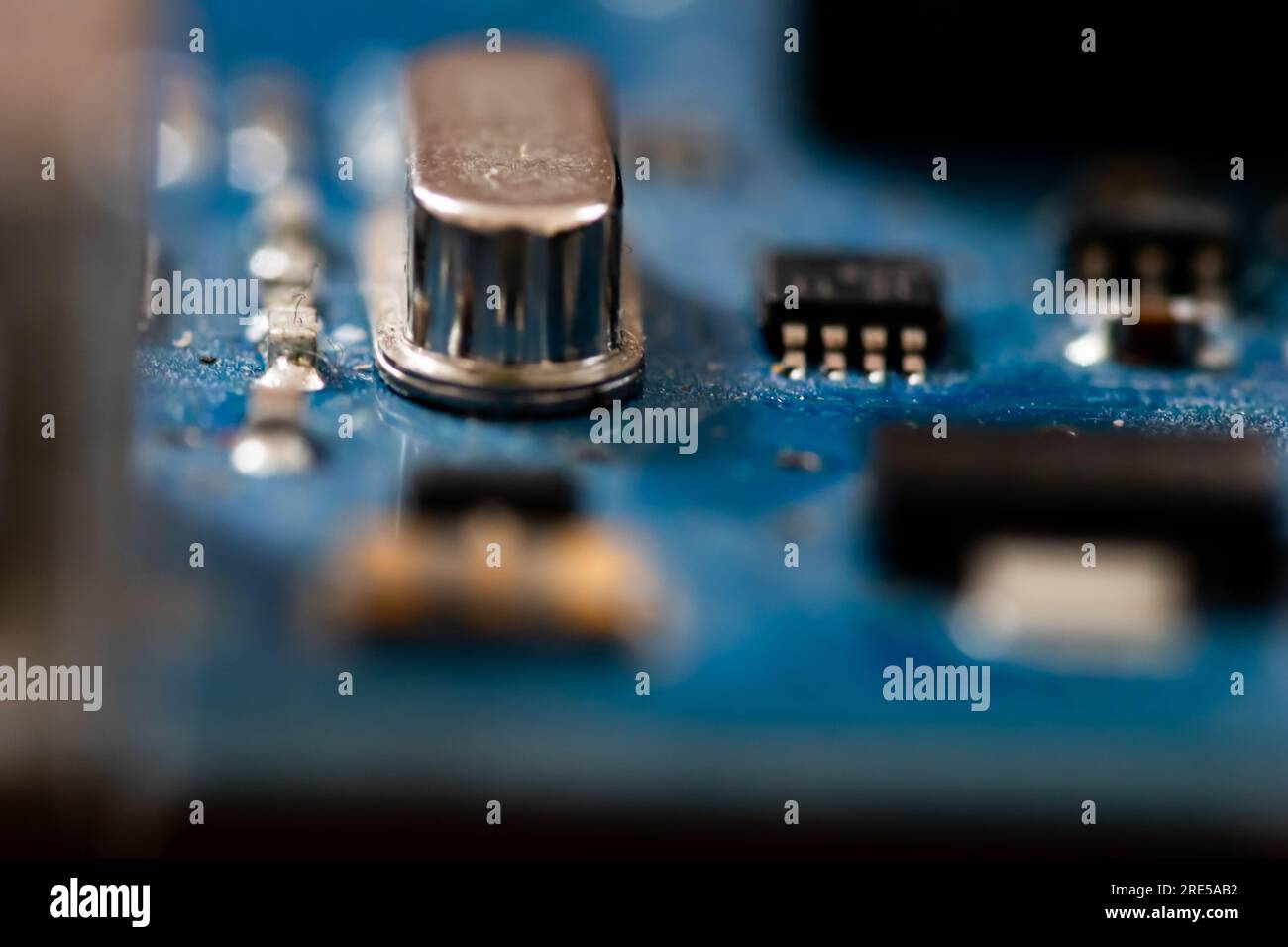 Electronic board for spare parts, macro detail of electronic components ...