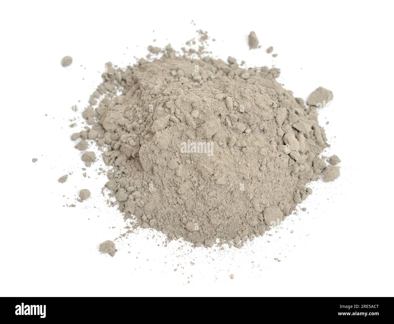 Heep of dry cement. Isolated on white background Stock Photo - Alamy