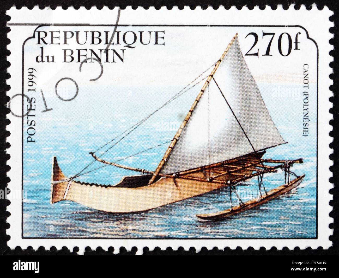 BENIN - CIRCA 1999: a stamp printed in Benin, Dahomey shows Polynesian ...