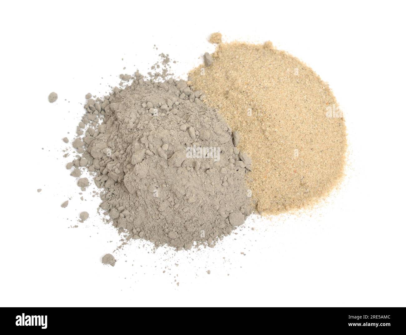 Heep of sand with cement isolated on white background Stock Photo - Alamy