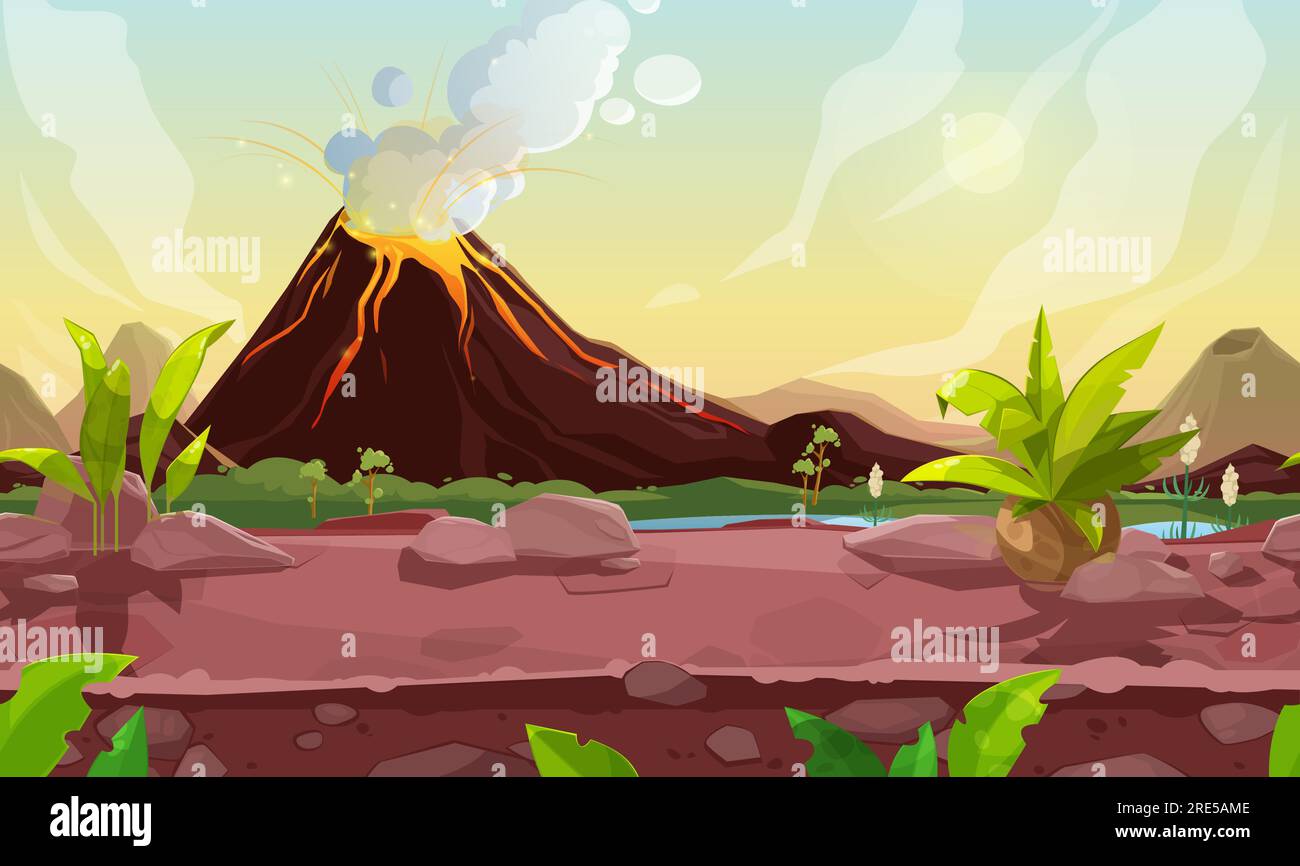 Cloudy volcano Stock Vector Images - Alamy