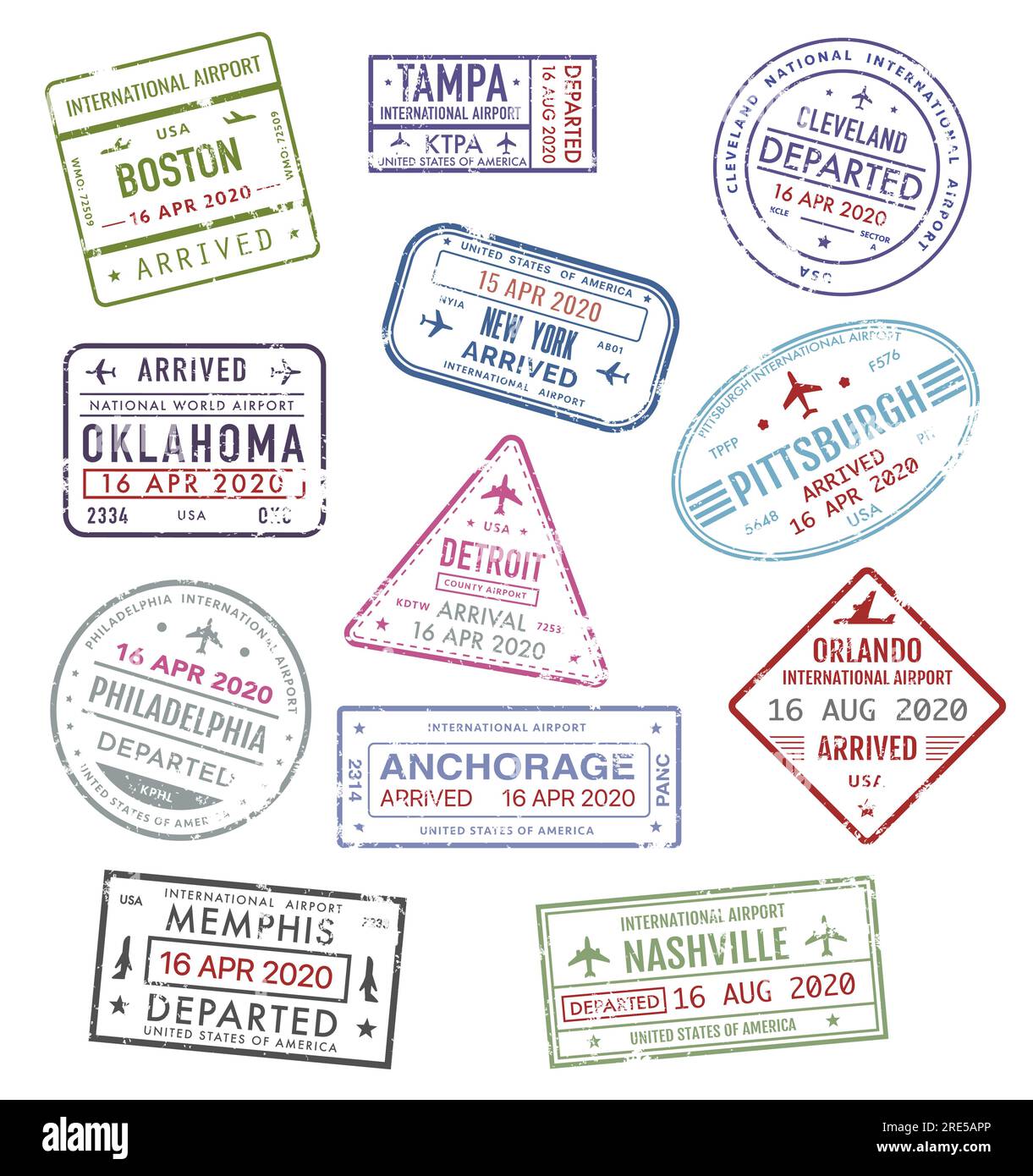 Immigration usa airport Stock Vector Images - Alamy