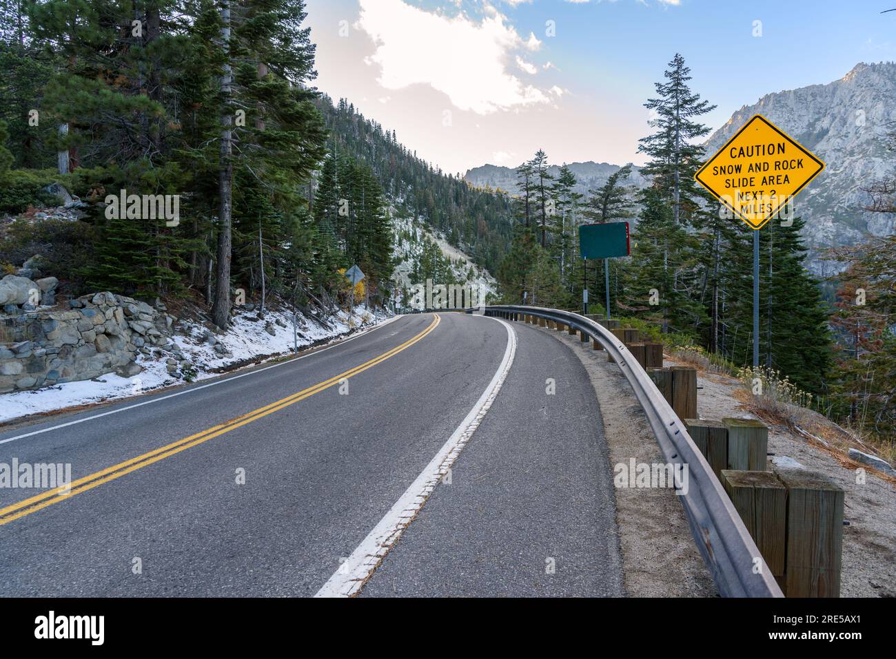 Winding road signs hi-res stock photography and images - Alamy