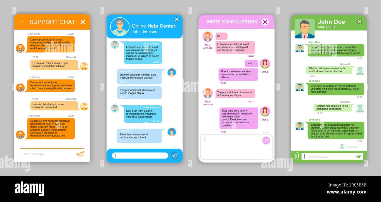 Chatbot window Stock Vector Images - Alamy