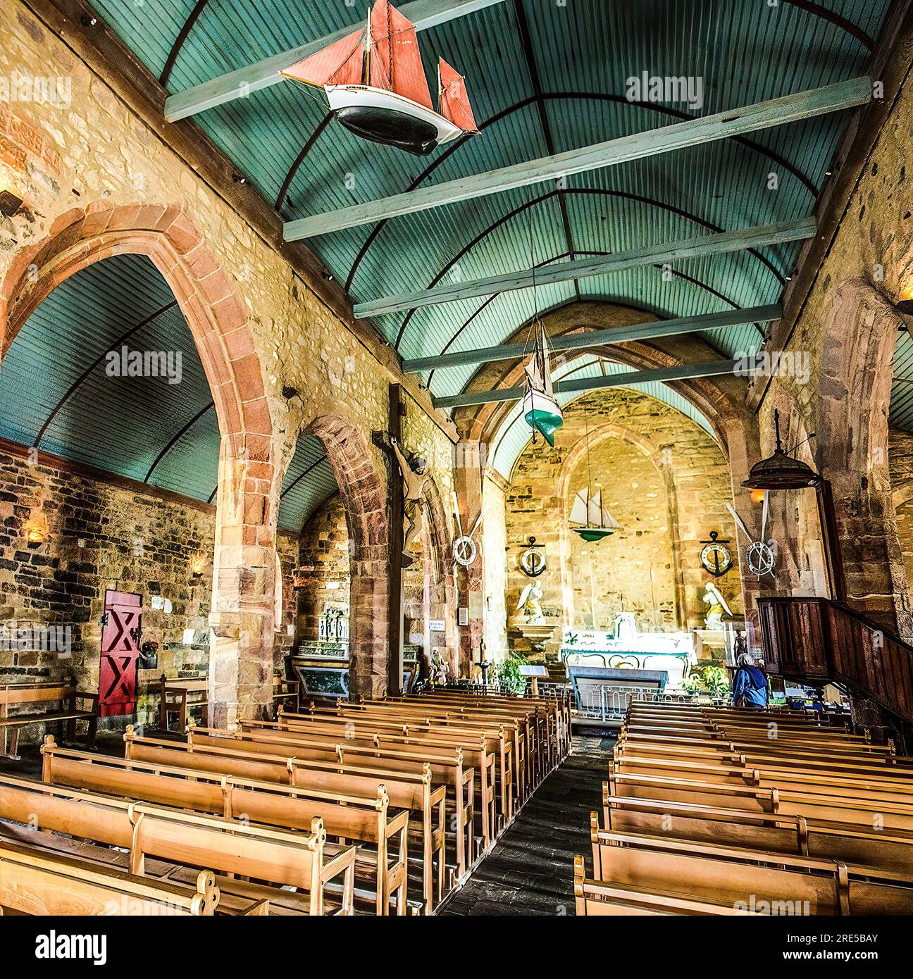 Breton boat church Stock Photo - Alamy