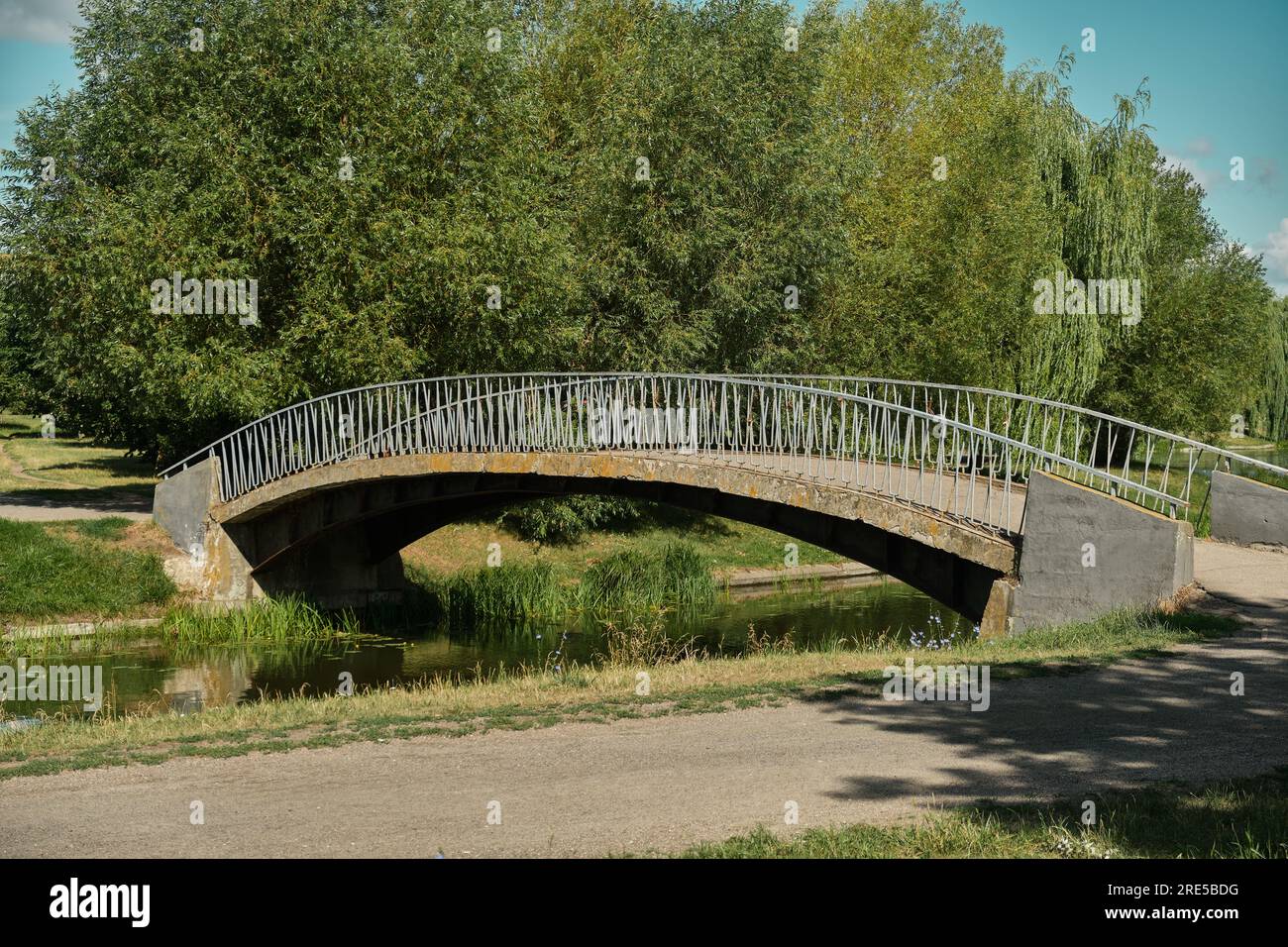 Bow bridge in Central park at spring sunny day Stock Photo - Alamy