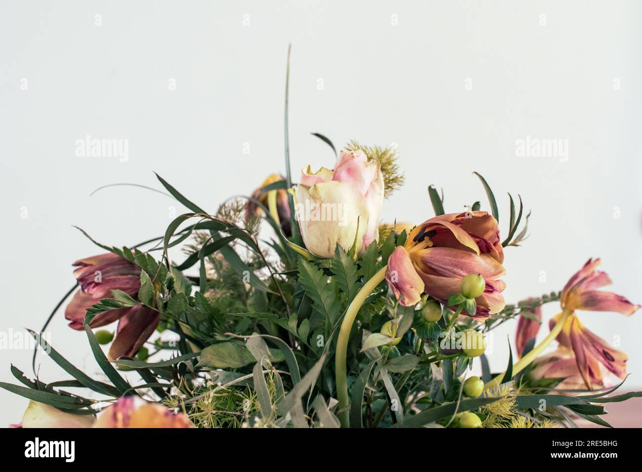 Rotten flowers bouquet, and aging treatment concept. Decay of flower ...