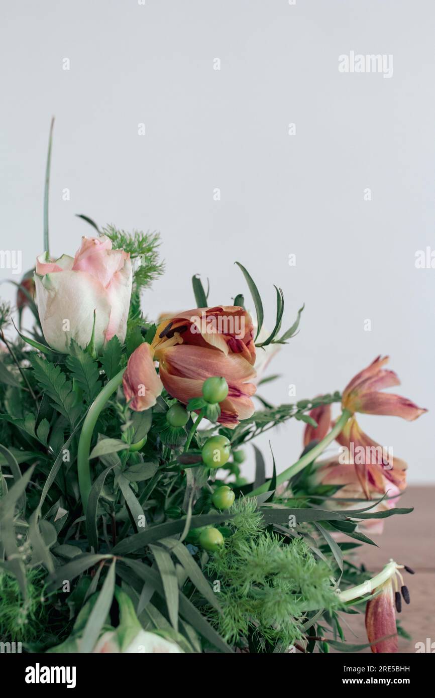 Rotten flowers bouquet, and aging treatment concept. Decay of flower ...