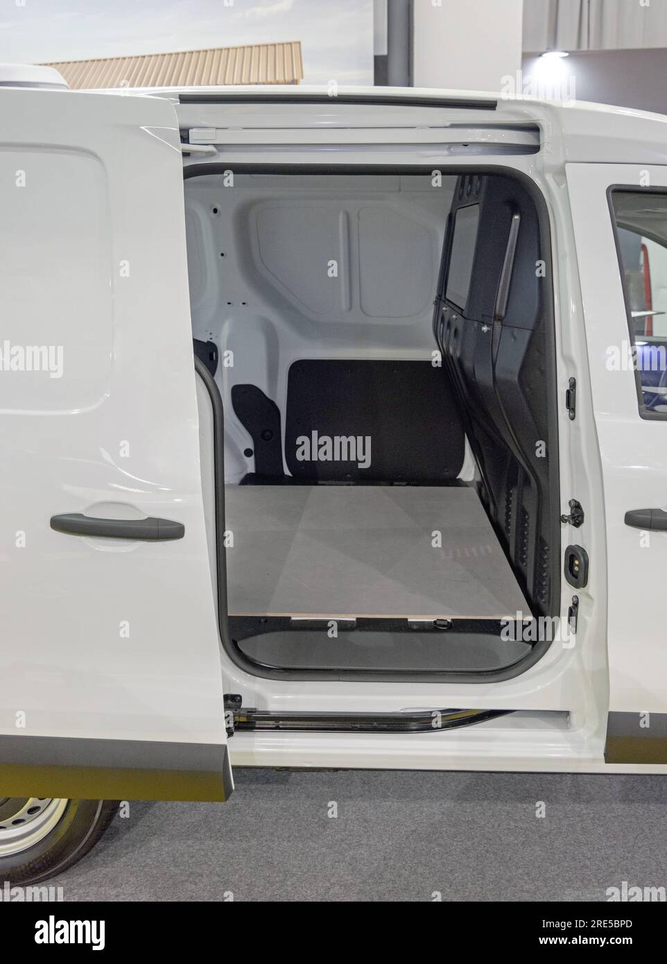 Open Sliding Door at White Delivery Minivan Transport Stock Photo - Alamy