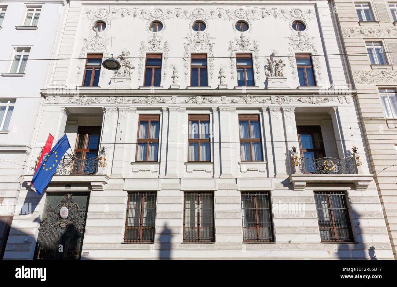 Elegant historic building hosting the Croatian Embassy in Vienna ...