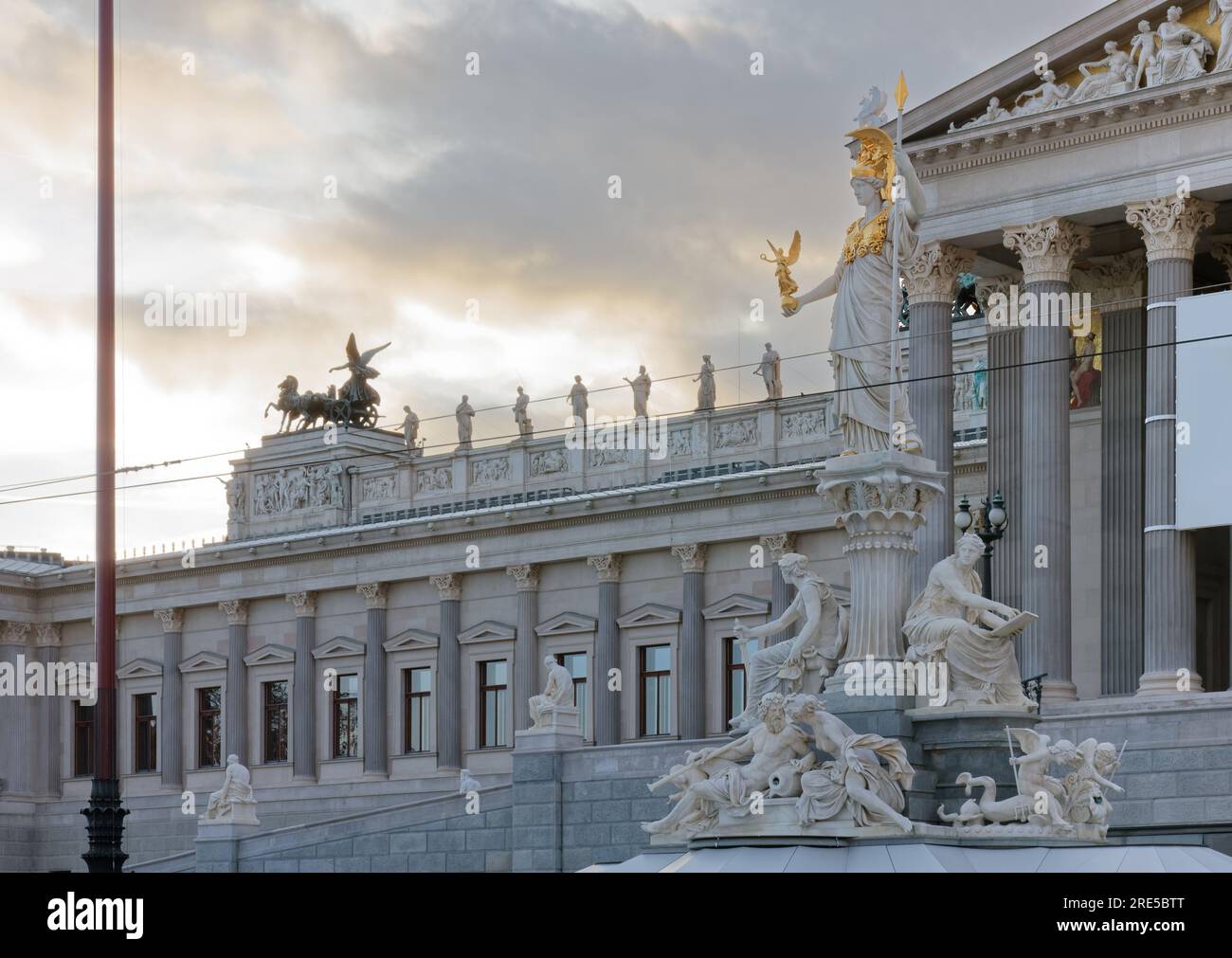 Exterior of the Parliament Building in Vienna, Austria, built in Greek ...